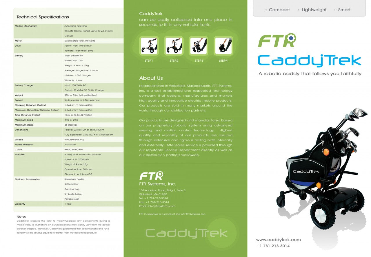 Robotic Follow You Remote Golf Caddy Bundle - Caddytrek R2 l Motogolf.com