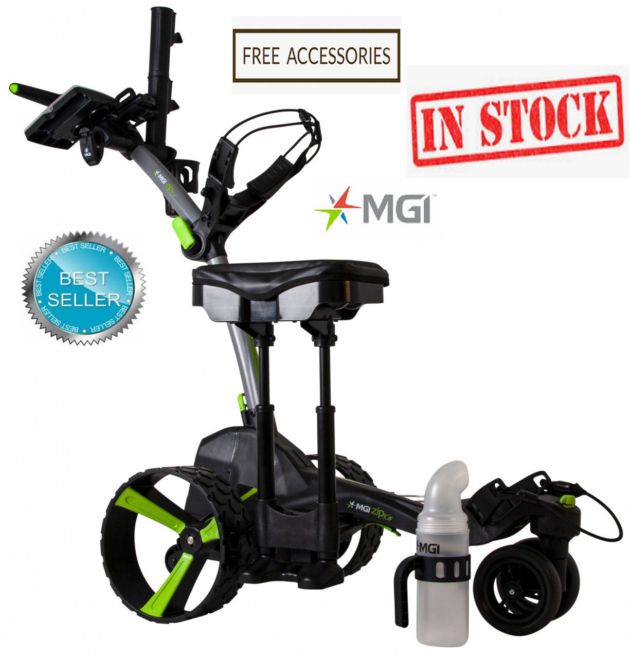 MGI Zip X5 Electric Golf Trolley - Free Accessories Bundle | Motogolf.com